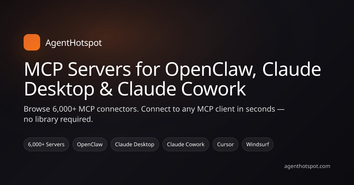 AgentHotspot — MCP Servers for OpenClaw, Claude Desktop & Claude Cowork